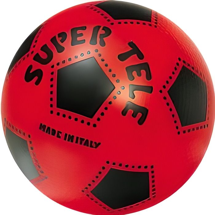 Ballon en plastique MONDO - Super Télé - 23 cm - Rouge et noir - Mixte ...