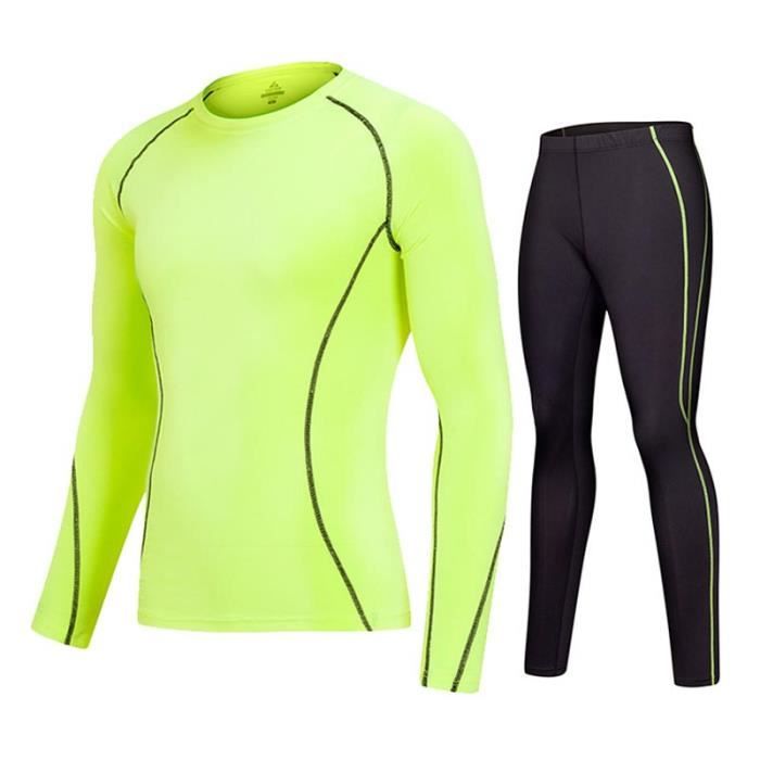 Ensemble Vêtements de Compression Maillot et Pantalon Fitness Respirant ...