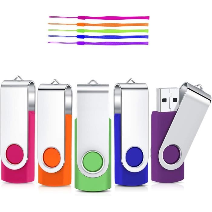 Clé Usb 16 Go Lot De 5 Cle Usb 2.0 Memory Stick Stockage Disque Rotatif ...