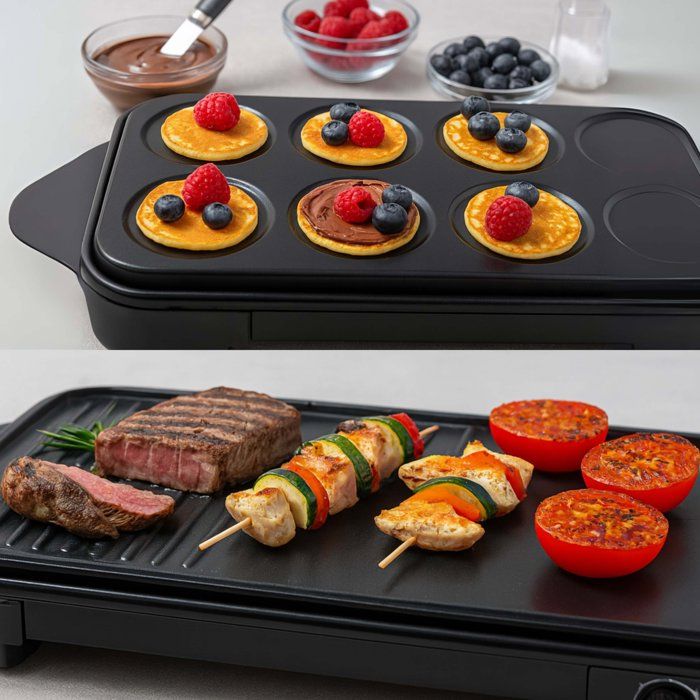 Appareil 2-en-1 crêpière et plancha grill - LIVOO - DOC349N - 1500 W ...