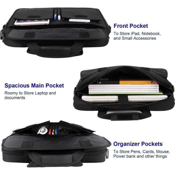 Sacoche Ordinateur Portable 15.6 Pouces Imperméable Mallette Pour Pc ...