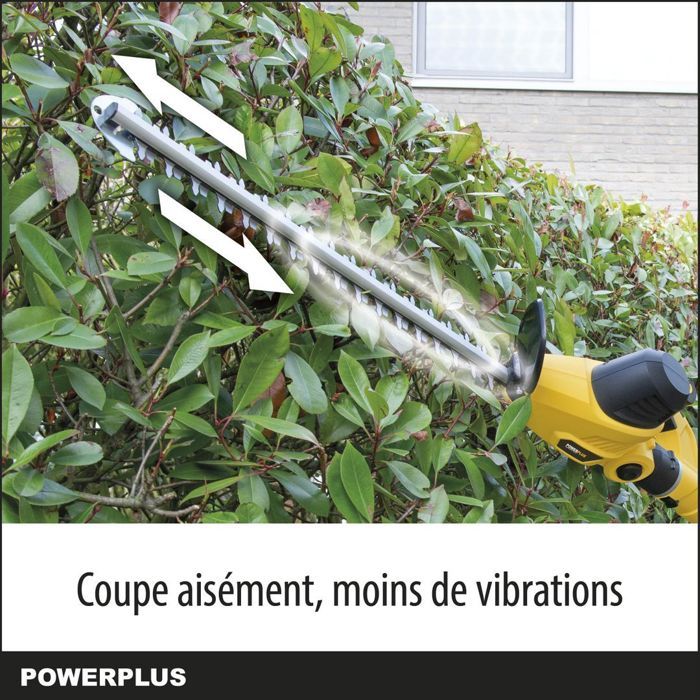 Powerplus Taille-Haie Électrique POWXG2043 - 750 W, Lame de 570 mm, Écart de 24 mm, avec Poignée ...
