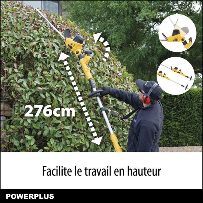 Powerplus Taille-Haie Électrique POWXG2043 - 750 W, Lame de 570 mm, Écart de 24 mm, avec Poignée ...
