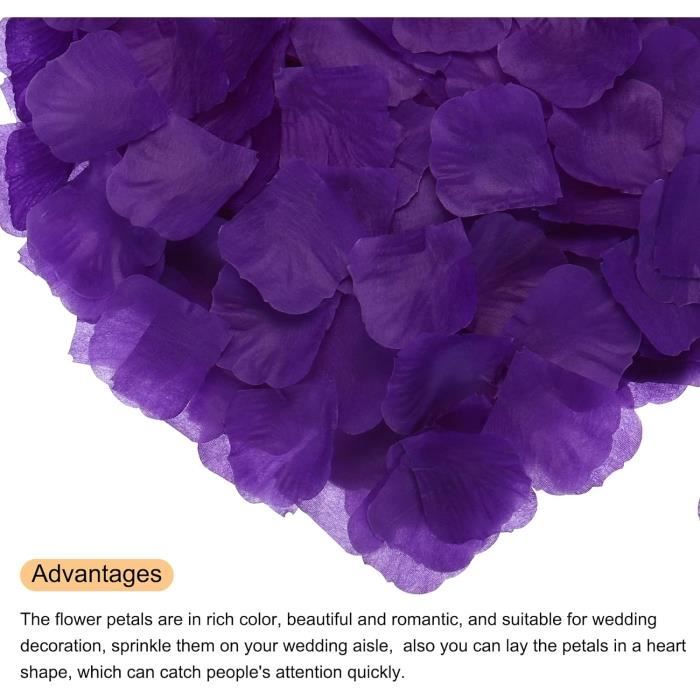 Lot De 5 000 Pétales De Rose Artificiels En Soie, Violets Et Bleus, 5,1 ...