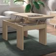 Table basse relevable Chêne clair - OXNARD - Bois clair - Bois - L 100 x l 50 x H 43/54 cm ...
