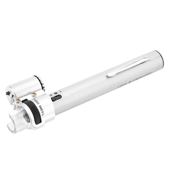 Microscope de poche éclairé par LED 100X DIOCHE - Zoom - Pochette ...