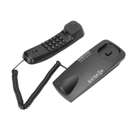 Fdit Téléphone résidentiel KX‑T1042 Téléphone filaire Fixation murale Téléphone fixe pour bureau ...