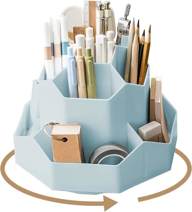Porte-Stylo Rotatif, Organisateur De Bureau, 9 Compartiments, Grande ...