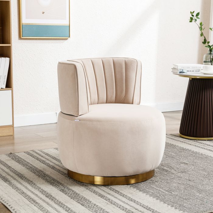 Chaise Pivotante Ronde 62,5×62×69,5cm - OKWISH - Dossier Confortable ...