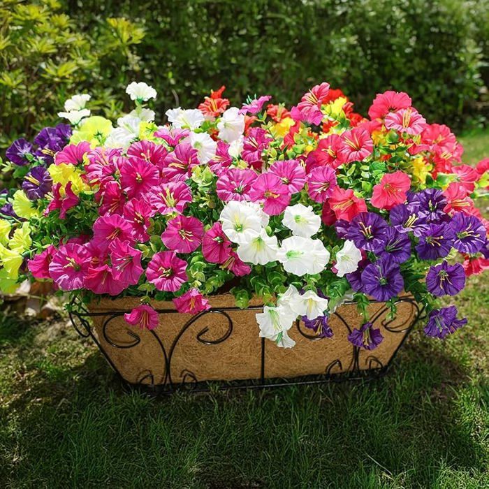 Lot de 12 paquets de fleurs artificielles résistantes aux UV et ...