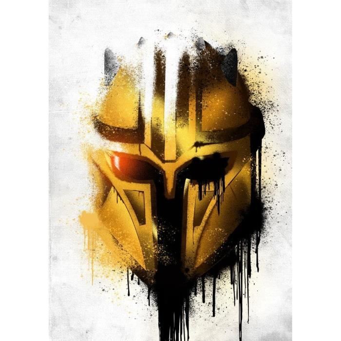 Poster En Métal - Monté Sur Aimant - Star Wars - Armorer Mandalorian Graffitti Helmet Poster ...