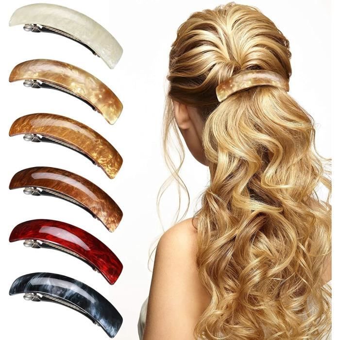 Barrettes Clip Français Rectangle Rétro Pinces À Cheveux Automatiques ...