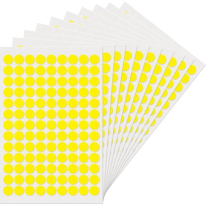 Lot De 1170 Pastilles Autocollantes Rondes Jaunes De 13 Mm - Pastilles ...