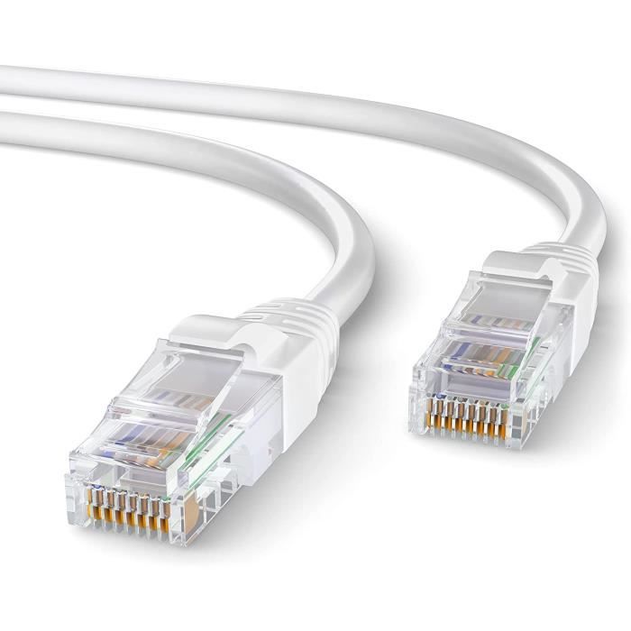 10m de Réseau Ethernet | CAT6, CCA, UTP | Fiches RJ45 | LAN Gigabit ...