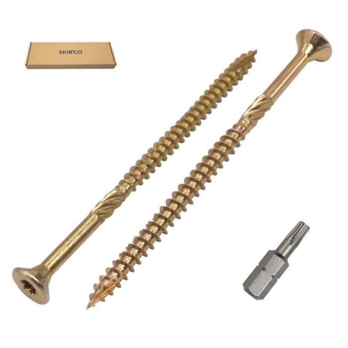 Lot De 100 Vis À Bois Universelles En Acier Zingué Tête Fraisée Torx ...