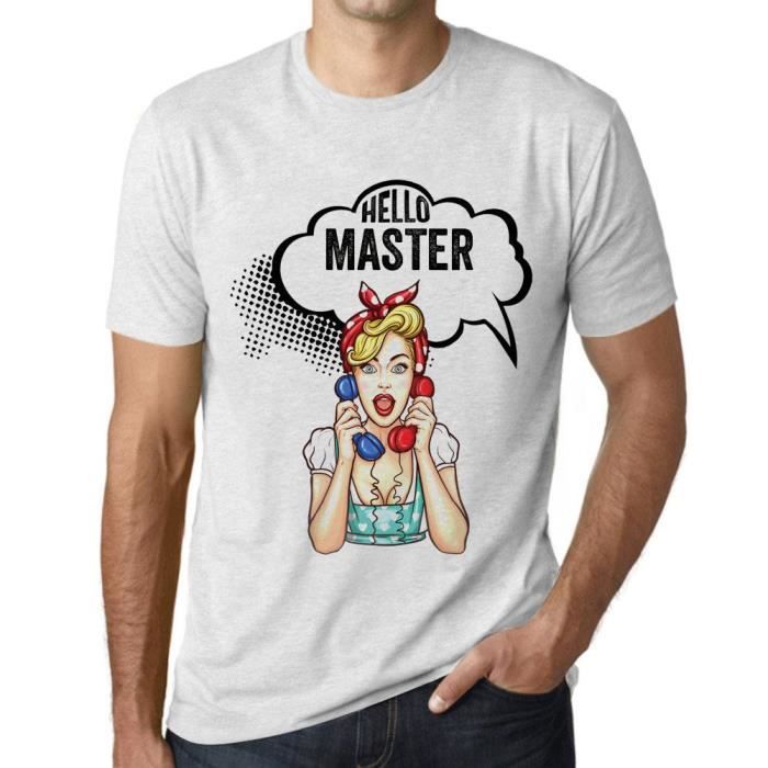 Homme Tee-Shirt Bonjour Maître – Hello Master – T-Shirt Vintage Blanc ...