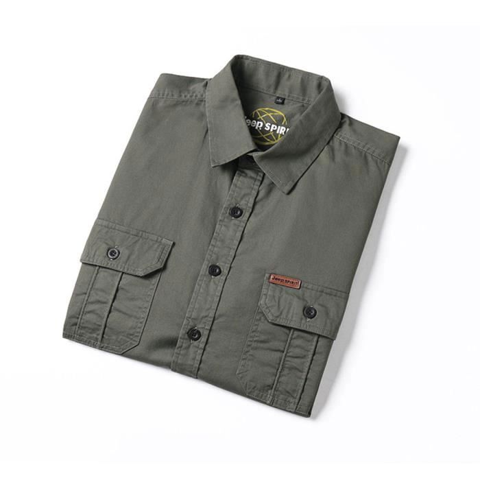 Chemise Militaire Homme - INSFITY - Vert - Leger Ete Respirante ...