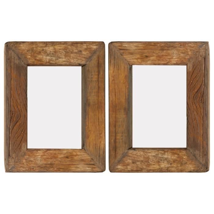 8988•Salut•Cadres photo 2 pcs 23x28cm Bois de récupération solide et ...