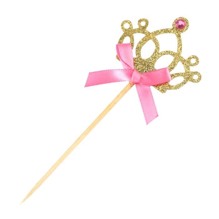 LAM-Qiilu Cake Topper 10pcs couronne gâteau gâteau Topper avec ruban ...