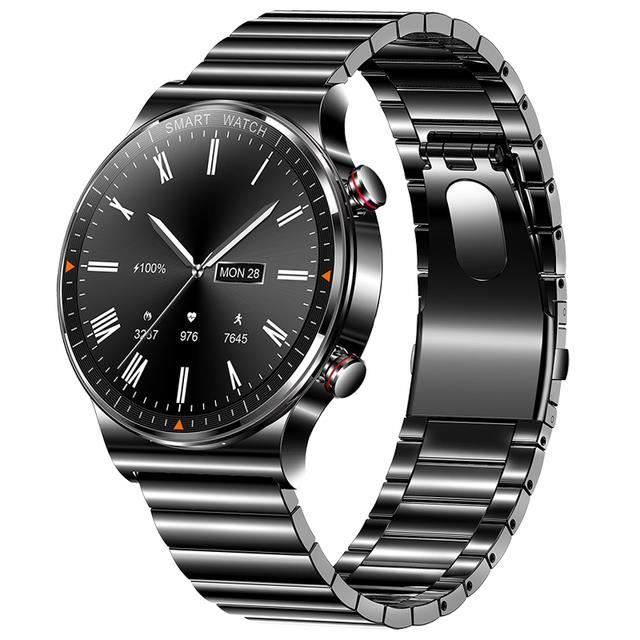 RUMOCOVO® Montre connectée pour hommes, écran AMOLED, Bluetooth, appel ...