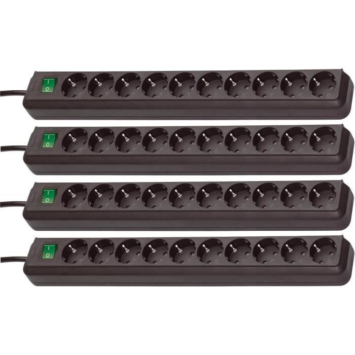 Eco Line Lot De 4 Multiprises 10 Prises (Avec Interrupteur Et Câble De ... Eco Line Lot De 4 Multiprises 10 Prises (Avec Interrupteur Et Câble De ...