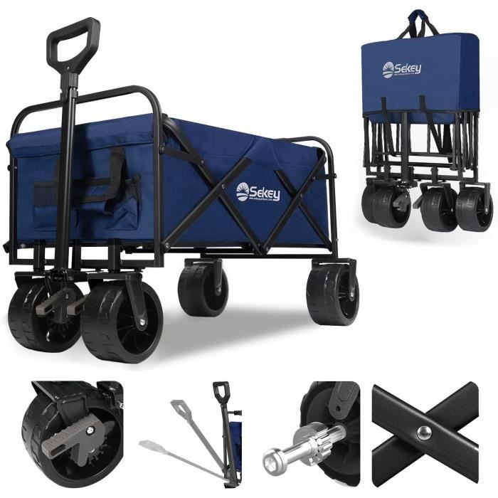 Chariot de Jardin Pliable, Chariot de Transport 200KG Roues Extra ...