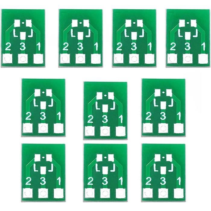 Lot De 100 Adaptateurs Sot23 Sot23-3 Turn Sip3 Double Face Smd À Dip ...