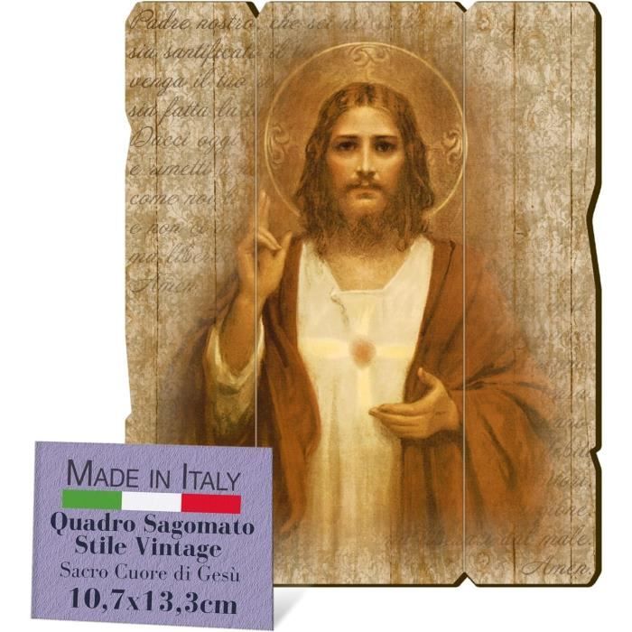 Fratelli Bonella - Tableau Sacré-Cœur De Jésus Motif Vintage - Tableau ...