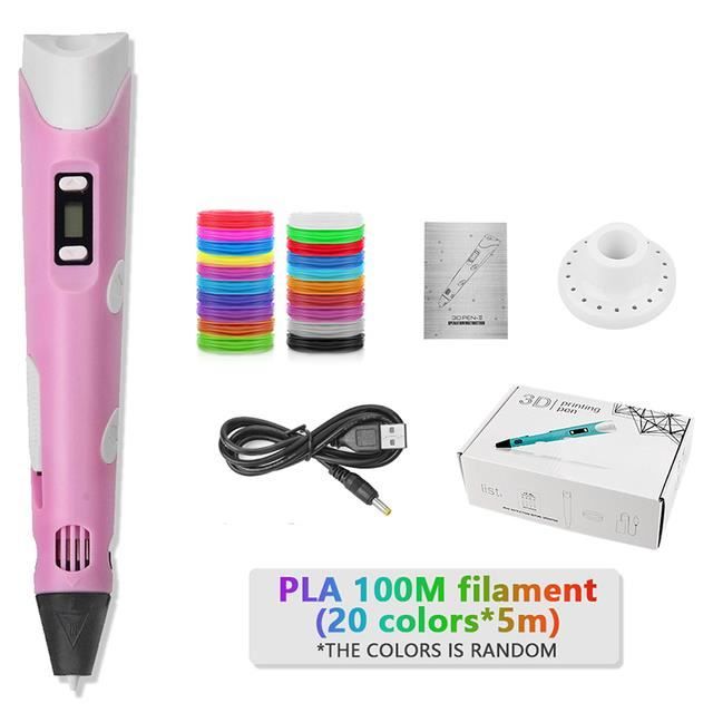 Stylo imprimante 3D,Pink-100M PLA--Stylo D'impression 3d Avec Usb 5v ...