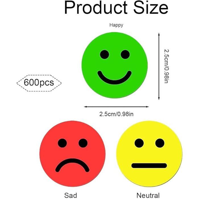 600 pièces Gommette Smiley Enfant Autocollant Sticker Élèves pour ...