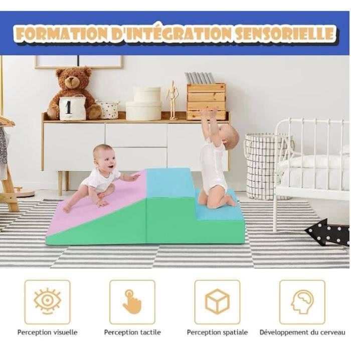 GYMAX Lot de 2 Modules de Motricité pour Enfants, Blocs de Construction ...