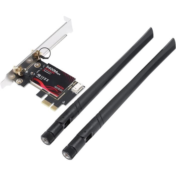 Carte réseau WiFi6 PCIE Intel AX210 Carte Wi-Fi 5400 Mbit-s Adaptateur WiFi sans fil 802.11AX WI ...