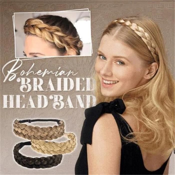 Couleur brun clair Serre-Tête Tresé Style Boho pour femmes, bandeau ...