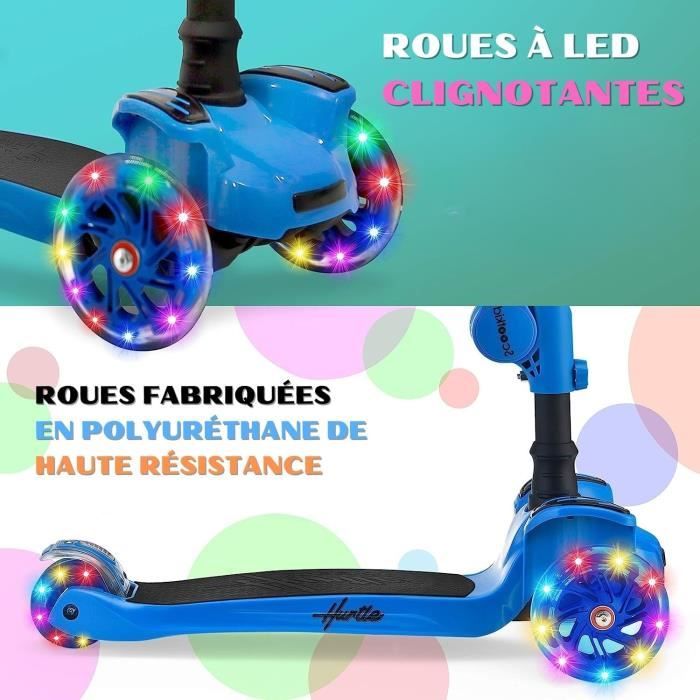 Trottinette Enfant, Trottinette 3 Roues, Patinette Enfant Pliable Avec Hauteur Ajustable ...