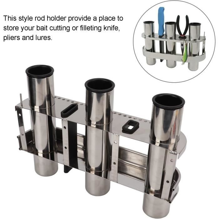 Support De Canne À Pêche En Aluminium Pour Bateau 3 Tubes Liés Support ...