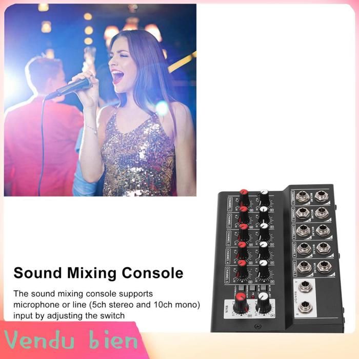 TMISHION Mélangeur Audio Audio Mixer 10 Channel Mixing Console Audible ...