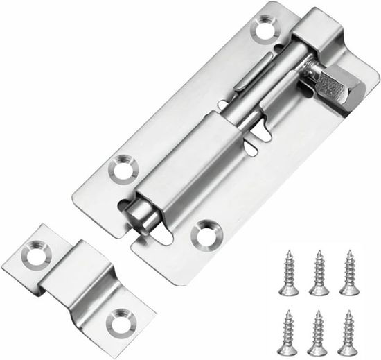 Verrous de porte coulissants en acier inoxydable 304 avec vis pour ...