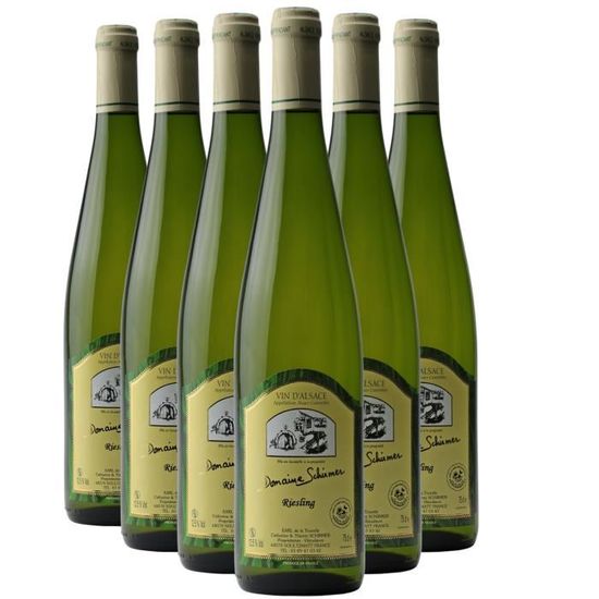 Alsace Riesling Blanc 2021 - Lot de 6x75cl - Domaine Schirmer - Vin AOC Blanc d' Alsace - Cépage ...