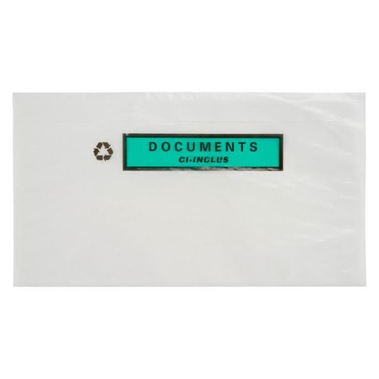 Pochette adhésive porte-document "documents ci-inclus" 228 x 120 mm ...
