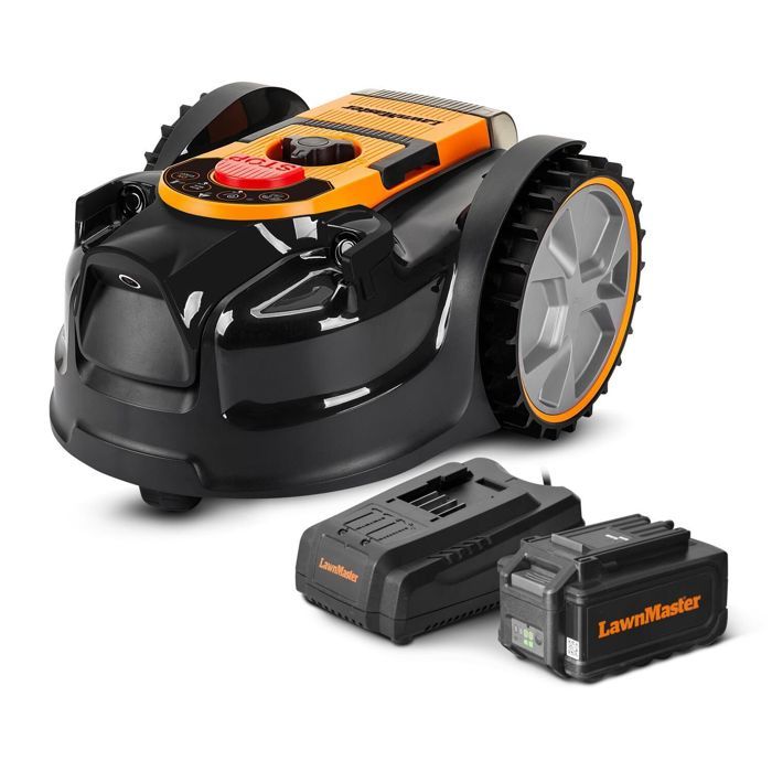 Robot Tondeuse à Gazon 250m2 sans fil avec Batterie DM15 LAWNMASTER ...