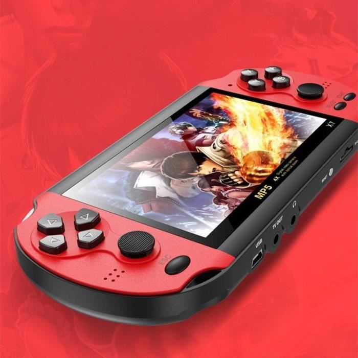 ROUGE-Console de jeu vidéo portable haute définition, console de jeu ...