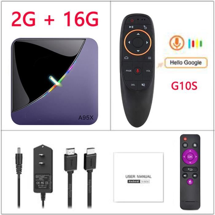 Ue Plug - 2G 16G G10S - Boîtier Smart TV A95x F3 Air II, Amlogic S905W2, Android 11,lecteur ...