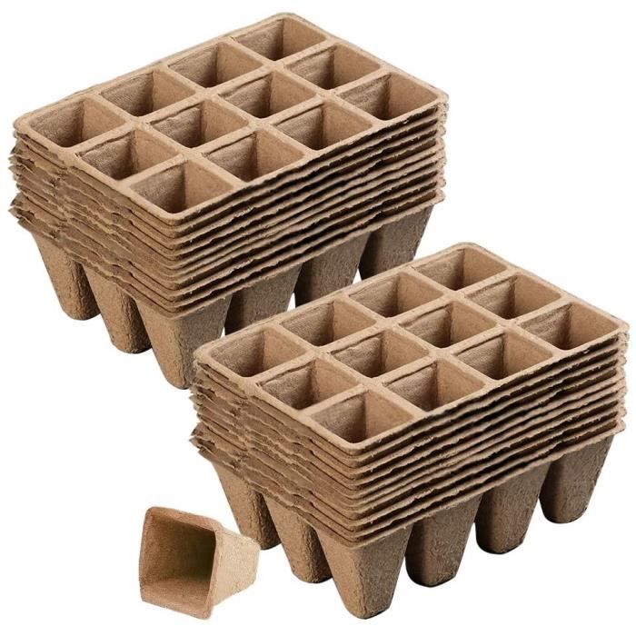 240 Pots Biodégradables20 Pièce Pot de Semis avec 12 ...