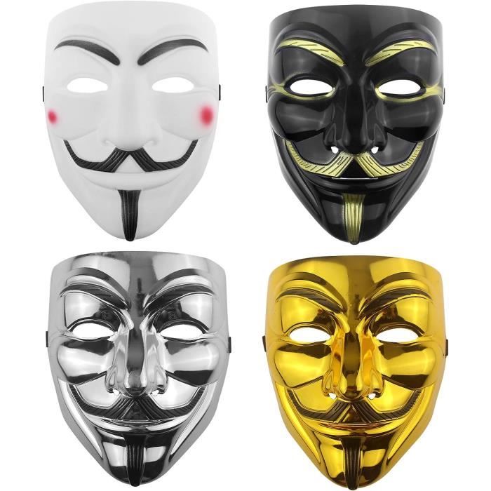 Hacker Mask V Pour Vendetta Masque Pour Enfants Femmes Hommes Halloween ...