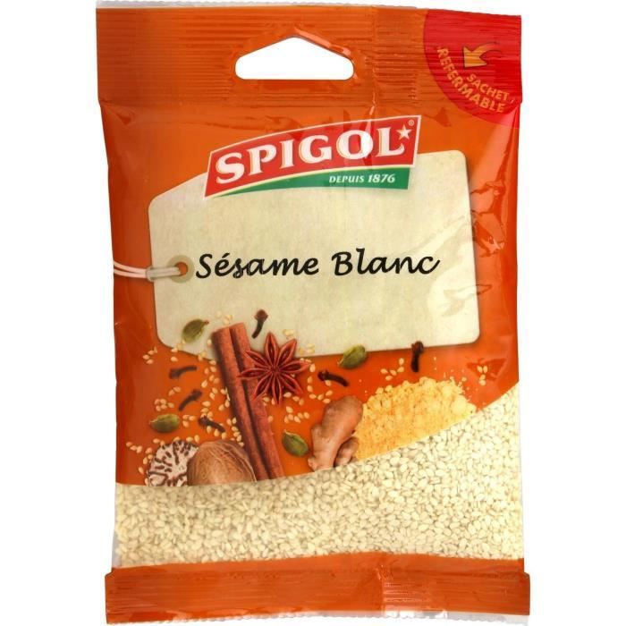 LOT DE 3 - SPIGOL - Sésame blanc - Epices - sachet de 90 g - Cdiscount ...