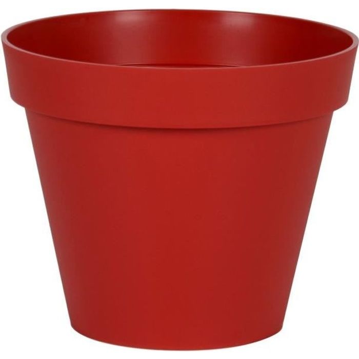 EDA Pot de fleur rond Toscane - Ø 48 x H 40 cm - 43 L - Rouge rubis ...