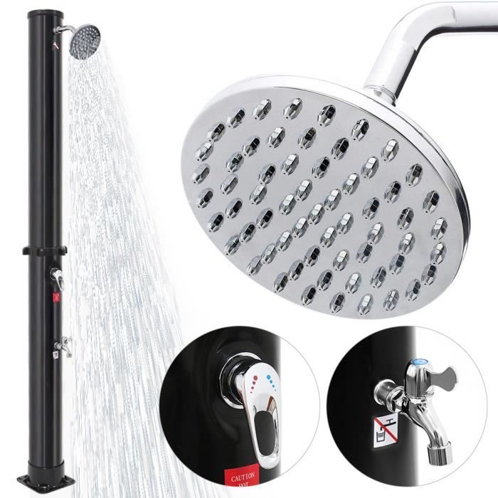 Colonne de douche - KEKEDA - 35L douche solaire - Noir Ronde Verticale ...