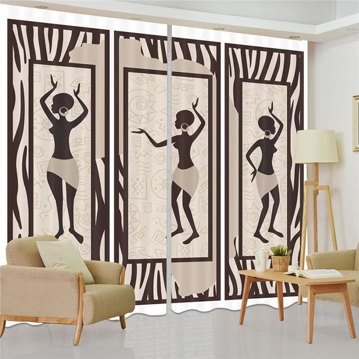 Rideaux Occultants Impression 3D Femme Africaine Isolation 100X140CM[66 ... Rideaux Occultants Impression 3D Femme Africaine Isolation 100X140CM[66 ...