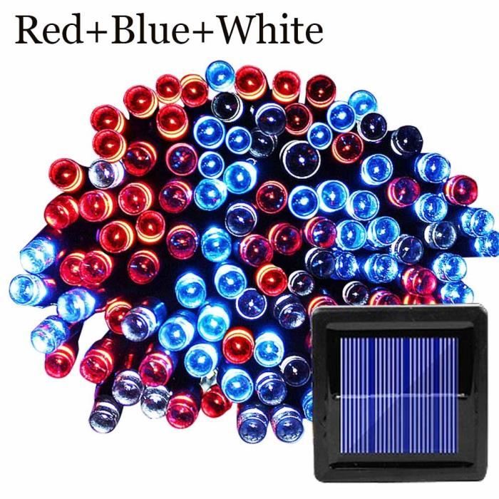 Lampadaire extérieur,Guirlande solaire à 200 Led, 22M, 3 modes d'éclairage, luminaire décoratif ...