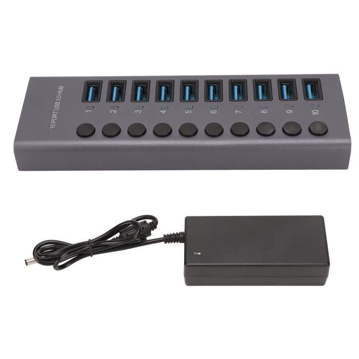 MSA Hub USB3.0 à 10 ports Répartiteur de concentrateur USB3.0 à 10 ...